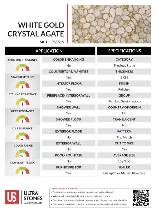 The Golden Hues of White Gold Crystal Agate Precious Stone