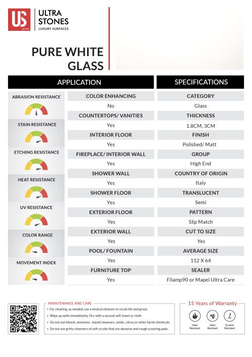 The Best Pure White Glass Material at Ultra Stones - New York