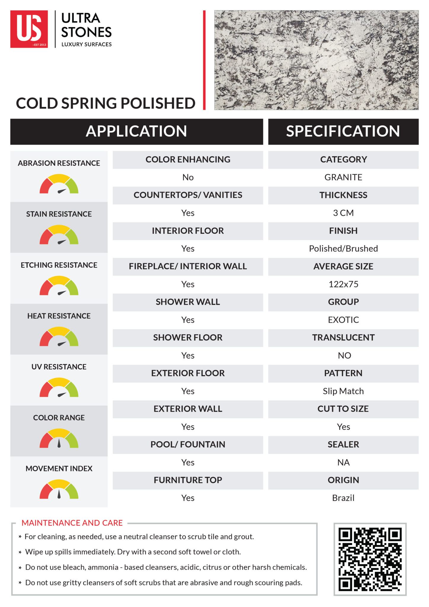 The Most Captivating Cold Spring Granite at Ultra Stones