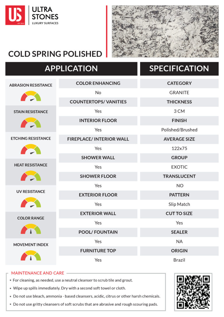 The Most Captivating Cold Spring Granite at Ultra Stones