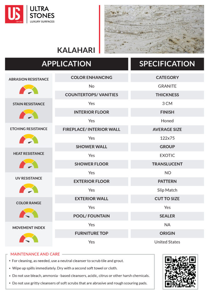 The Soft Luster of Kalahari Granite Slabs at Ultra Stones