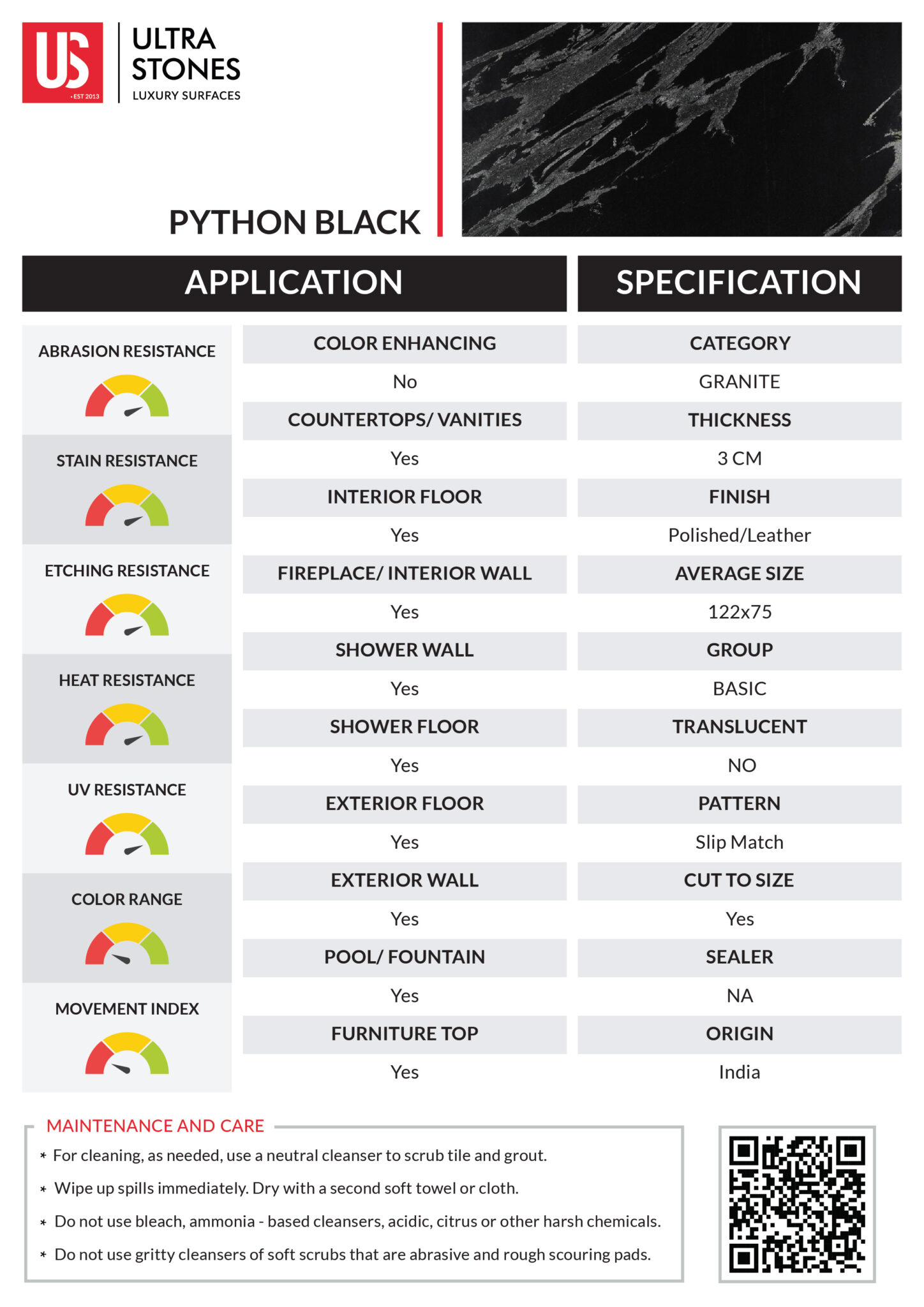 Most Durable Black Granite Slabs Like Python Black