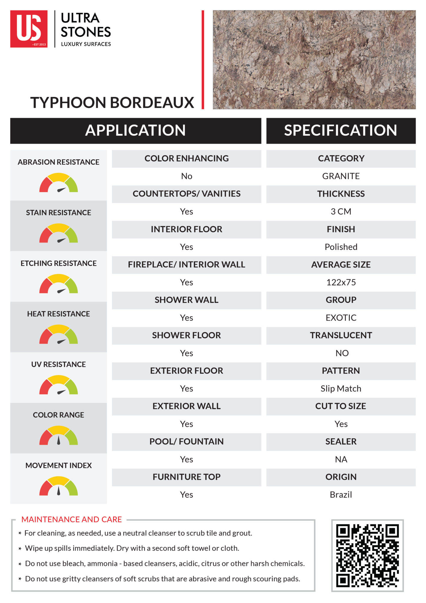The Stunning Beige Colors of Typhoon Bordeaux Granite