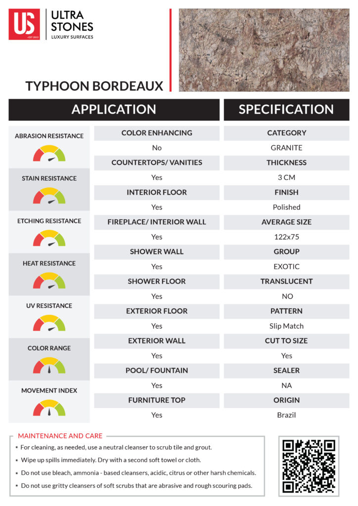 The Stunning Beige Colors of Typhoon Bordeaux Granite