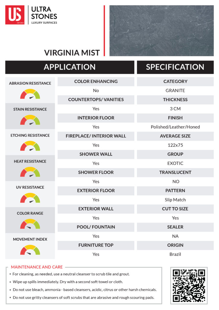 Classic Grey Granite Slabs Like Virginia Mist - Ultra Stones