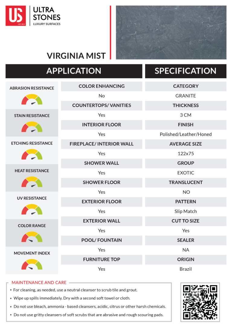 Classic Grey Granite Slabs Like Virginia Mist - Ultra Stones