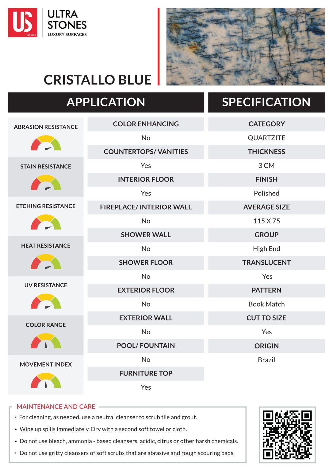 Cristallo Blue - ULTRA STONES