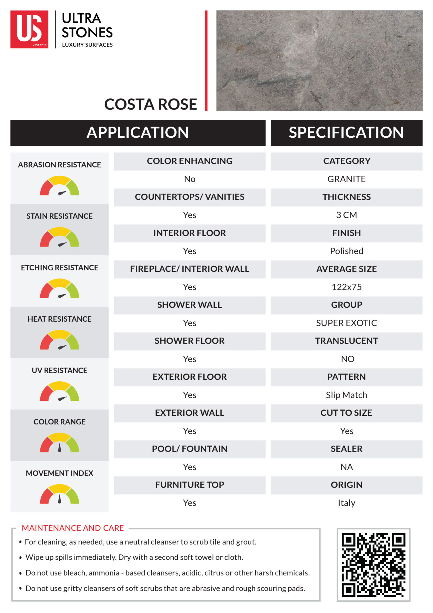 Select the Costa Rose from the Premium Distributor in USA